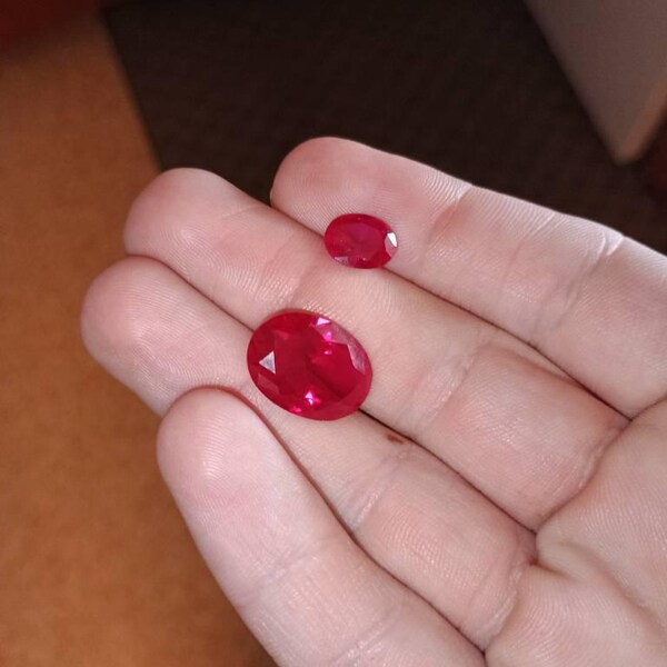 Round Faceted Lab Created Red Ruby (synthetic Corundum, 10 Piece ...