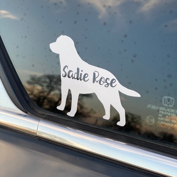Personalized Lab Decal - Labrador Vinyl Sticker for Cars, Tumblers ...