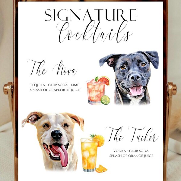 Signature Drink Sign Dogs, Signature Drink Sign Dog, Signature Drinks ...
