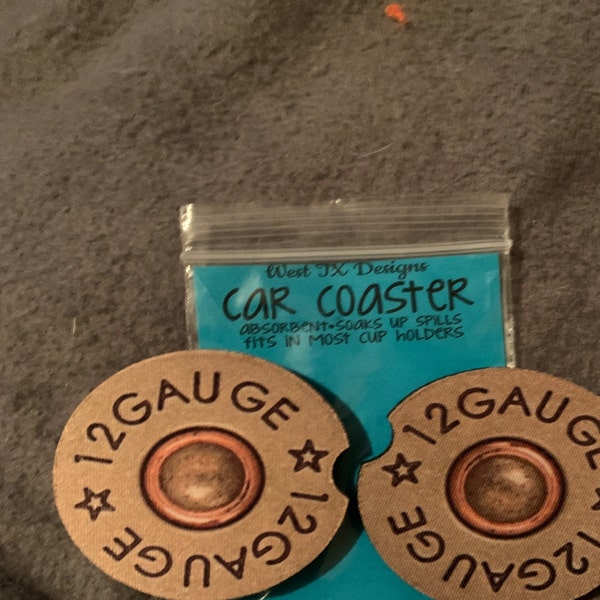 12 Gauge Car Coaster | Car Coasters Set of 2 | Bullet Car Coaster ...
