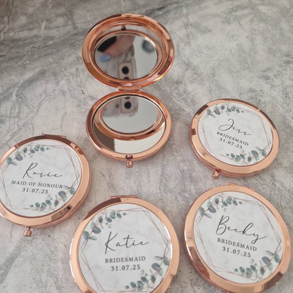 Personalised Compact Mirror | Bridesmaid Proposal Gifts | Wedding ...