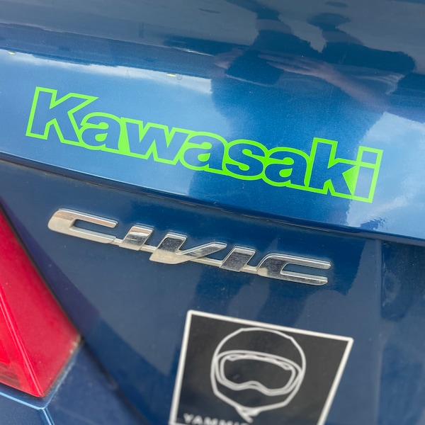 X2 Kawasaki Decals Outlined (1 Set) Kawasaki Stickers Dirt Bike Helmet ...