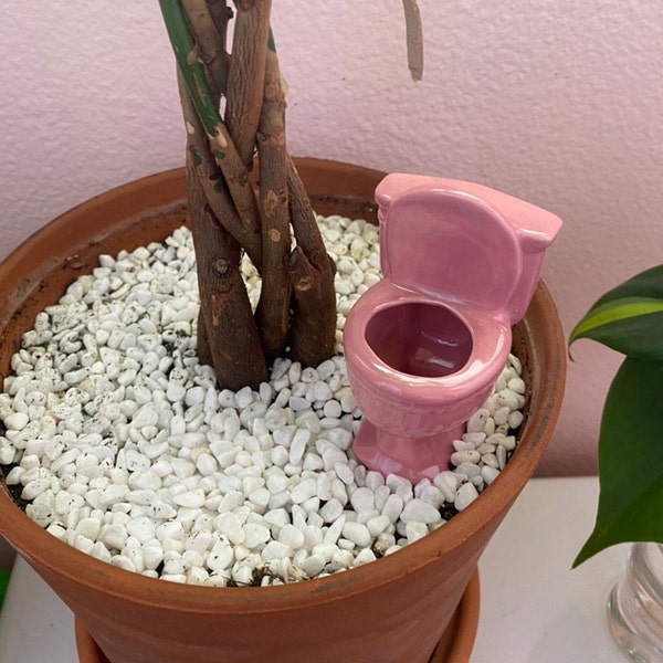 Handmade Toilet Watering Spike | Funny Ceramic Plant Stake | Self ...