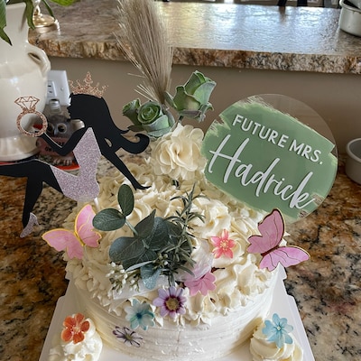 Acrylic Future Mrs Cake Topper Personalized Bridal Shower Cake Topper ...