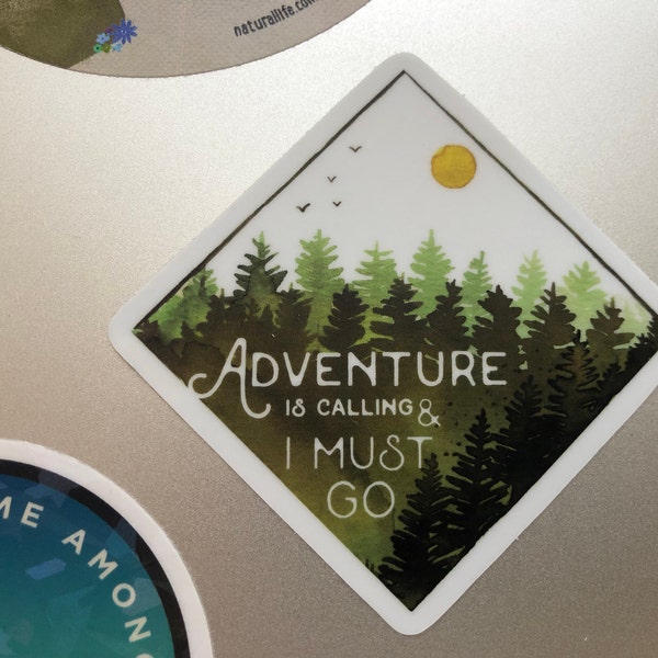 Adventure Sticker, Adventure is Calling and I Must Go, Travel Sticker ...