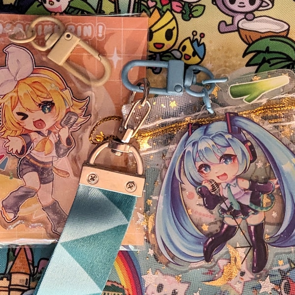 Mini VOCALOID Lanyard Keychains || Miku, Rin, Len - Etsy