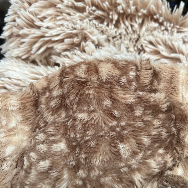 Fawn Fur Minky Blanket // Shaggy Throw, Deer Print Throw, Axis Blanket ...