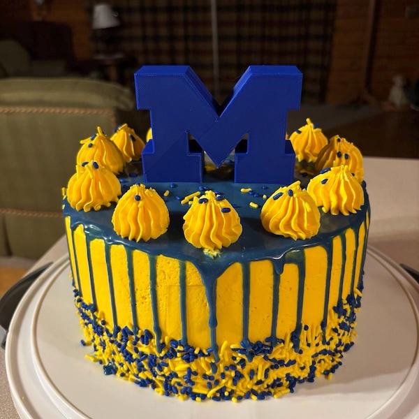 Block M Decor: Maize & Blue 3D Printed Letter - Etsy