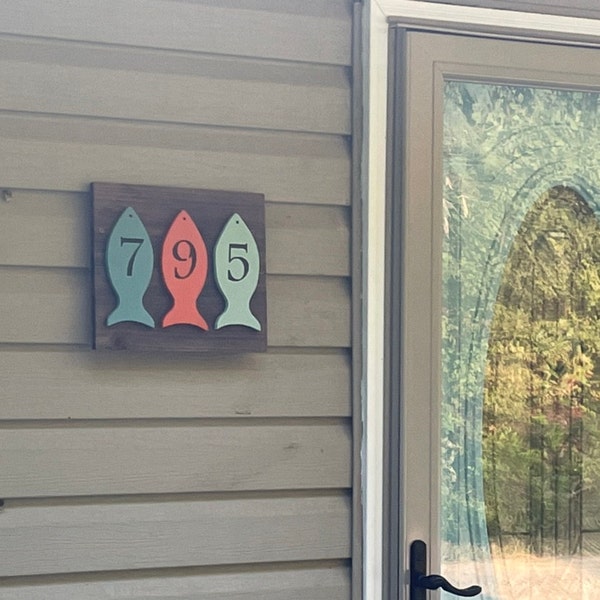 Custom Fish House Number Sign: Lake House Address Plaque - Etsy