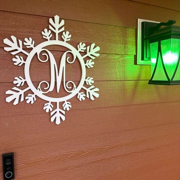 Snowflake Monogram- Holiday Wooden Monogram Letters - Interlocking ...