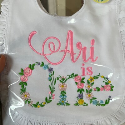 Personalized Girl First Birthday Bib/first Birthday Floral Bib/1st ...