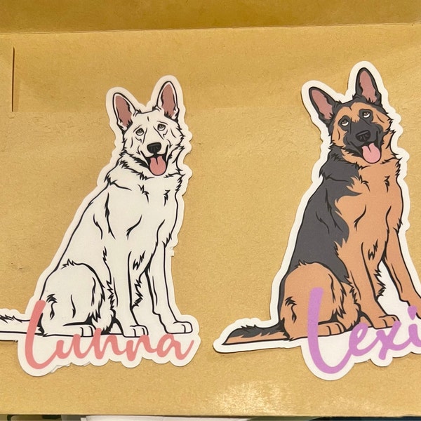 Custom German Shepherd Vinyl Stickers & Magnets, Gift for German ...