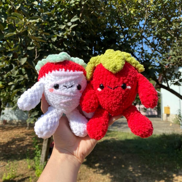 Crochet Strawbuddy Plushie Pattern | Amigurumi Strawberry Fruit PDF ...