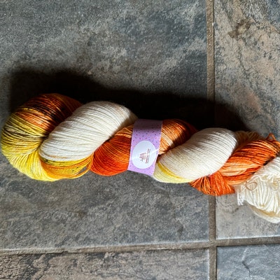 Hand Dyed Pastel Rainbow and Black Sock Yarn Toucan Sam Assigned Color ...