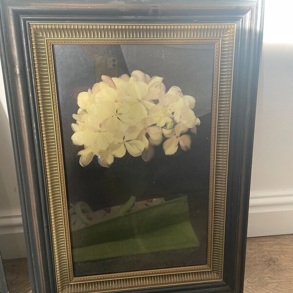 Moody Botanical Painting Print, White Hydrangea Poster, Flower Home ...