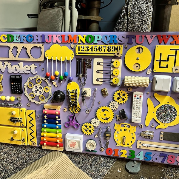 SALE Personalized Busy Board Unique Baby Gift and Sensory Activity ...
