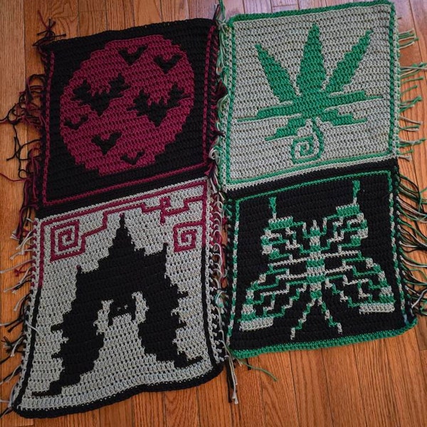 PDF PATTERN herbology Hemp Leaf Cannabis Mosaic Crochet Square - Etsy