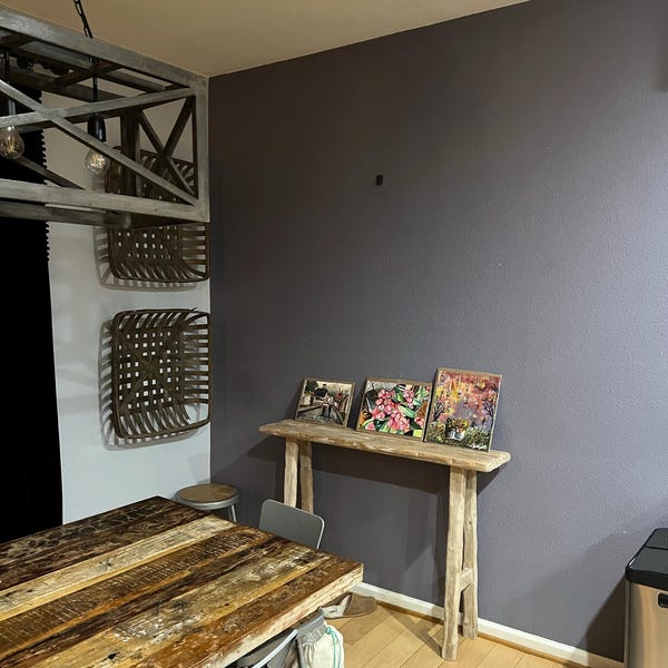 Wood Noodle Console Entry Table 4ft X 10"x 34" Weathered Blonde ...