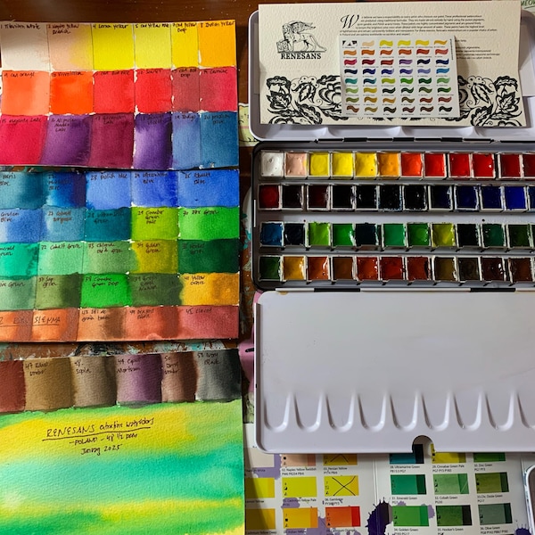 Renesans Intense Watercolor Paint Set of 8 15ml Tubes With Palette - Etsy