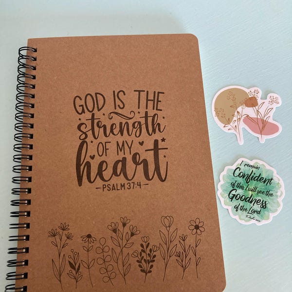 Personalized Laser Engraved Notebook Journal, Encouraging Faith Journal ...