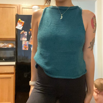 Knitting Pattern the Beverly Modern Chunky Oversized Sleeveless V Neck ...