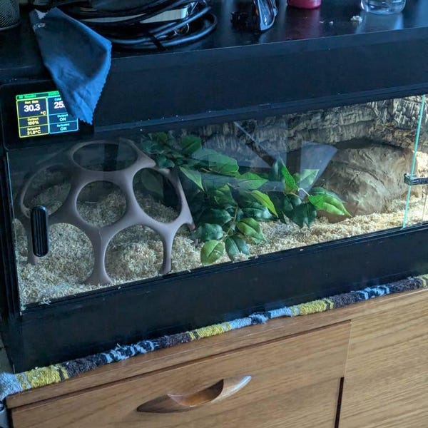 TORTOISE Log Cabin Reptile Hide, Whimsical Vivarium Accessory for Pet ...