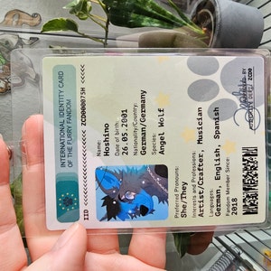 Personalized Furry Fandom ID Card Laminated, With Optional NFC Tag and ...