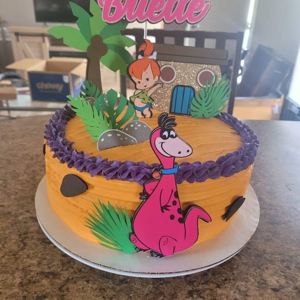 Pebbles Cake Topper, the Flintstones Theme Cake Topper, Pebbles Party ...