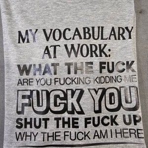 My Vocabulary at Work, Work Sayings, Swear Word SVG, Swearing SVG ...