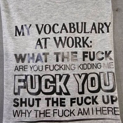 My Vocabulary at Work, Work Sayings, Swear Word SVG, Swearing SVG ...