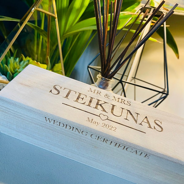Personalised A4 Wedding Certificate Box Gift Mr and Mrs - Etsy