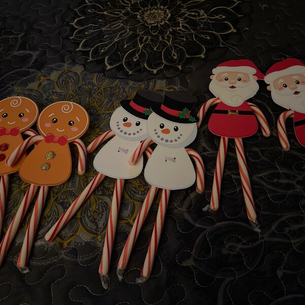 Set of DIY Giant Reindeer Candy Cane Holder Characters Holiday Group ...