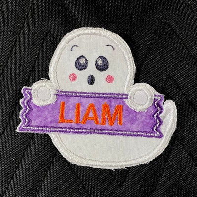 Ghost Applique Design, Name Frame, Name Banner, Halloween Applique ...