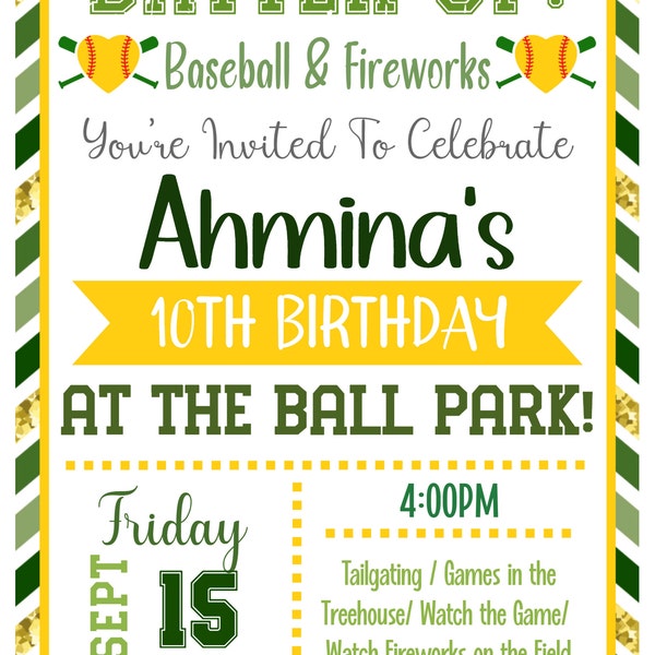 Editable Softball Invitation, Softball Birthday Invitation, Softball ...