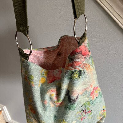 Washable Over the Shoulder Purse Rust Brown Cotton Canvas None 11 W X ...