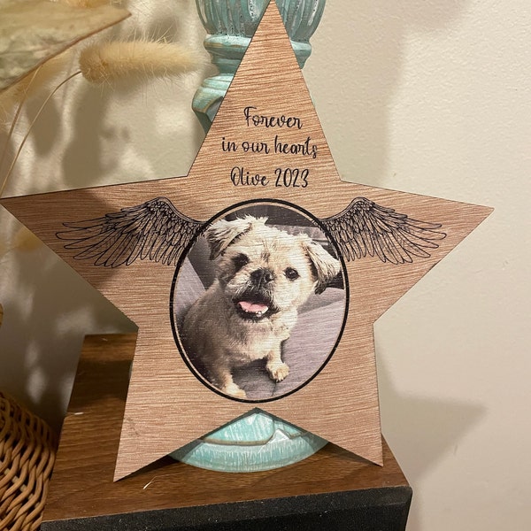 PHOTOGRAPH STAR Forever in Our Hearts Angel Tree Topper Memorial Gift ...