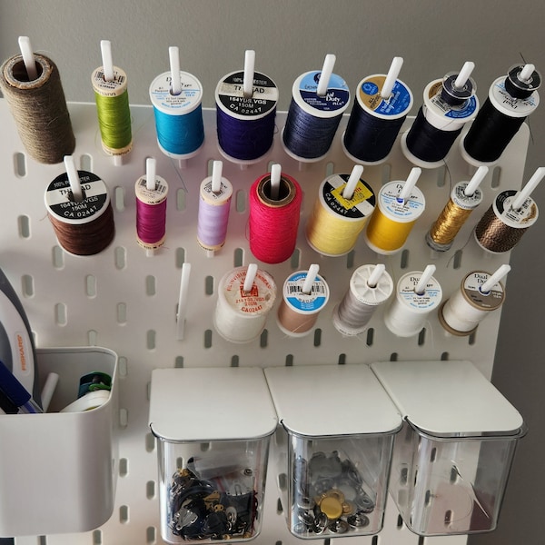 Skadis Pegboard Thread Spool Holder: Sewing & Embroidery Storage - Set ...