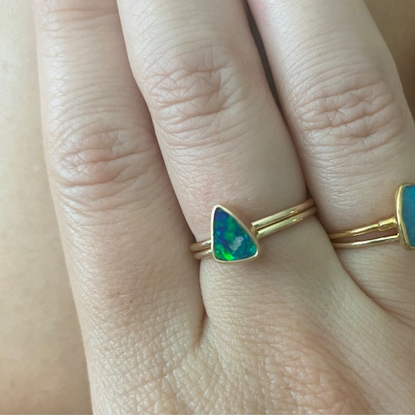 Australian Opal Stacking Ring: 14k Gold Filled, Ethically Mined Opal ...