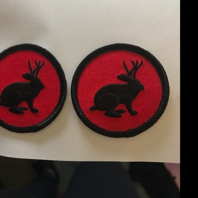 Red & Black Jackalope Patch 158R 2 Inch Diameter Embroidered - Etsy