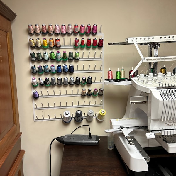 Sewing Thread Rack - Holds 42 Large Isacord Style Spools 5000M - Thread ...