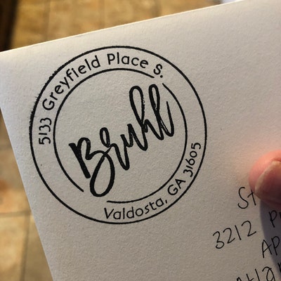 Round Return Address Stamp Personalized Self Inking Circle Address ...