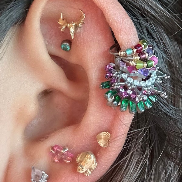 Mermaid Tears - Teal, Red & Green Nose Ring - Nickel-free Nose Jewelry ...