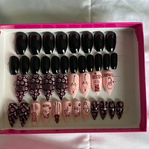 Cats Fake Nails, Press on Nails, False Nails, Faux Nails. Cat Lovers ...