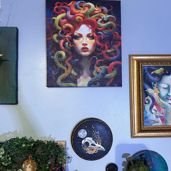 Medusa Wall Art, Greek Mythology Wall Art, Woman With Snake Head Canvas ...