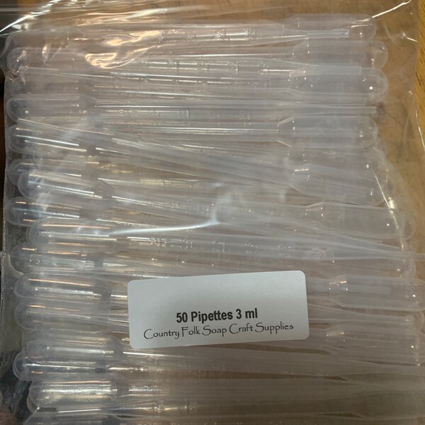 Plastic Droppers 50 Qty Disposable Pipettes 3 Ml for Measuring ...