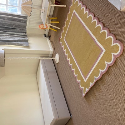 Modern Hand Tufted Rug 100% Woolen Carpet With Beige and Brown for Hall ...
