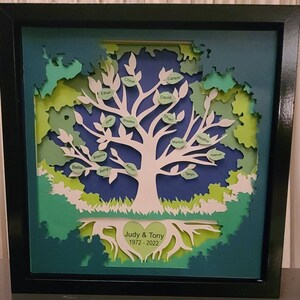 3D Family Tree Shadow Box Svg Cricut, Paper Cut Light Box Svg, 3D ...
