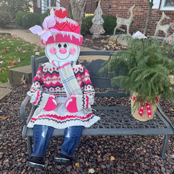 Sitting Reindeer, Sitting Character, Winter Decor, Porch Sitter ...
