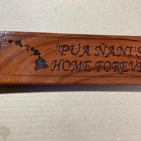 Hawaiian Engraved Desk Art - Plaque - Solid Koa - Swimming With Honu - Etsy
