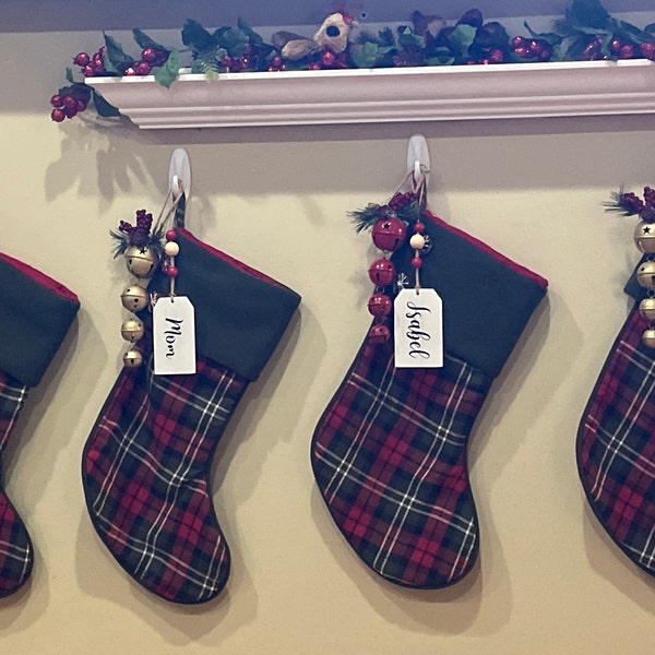 Personalized Christmas Stocking Tags, Custom Christmas Stocking Tag ...